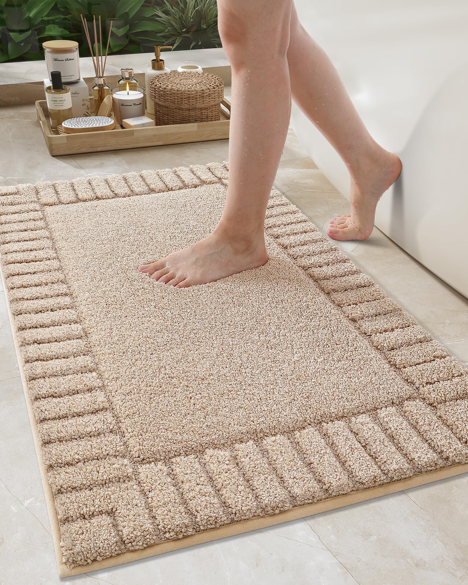 Amazon.com: Color&Geometry Large Bath Rugs Non Slip Washable- 24"x36 ...