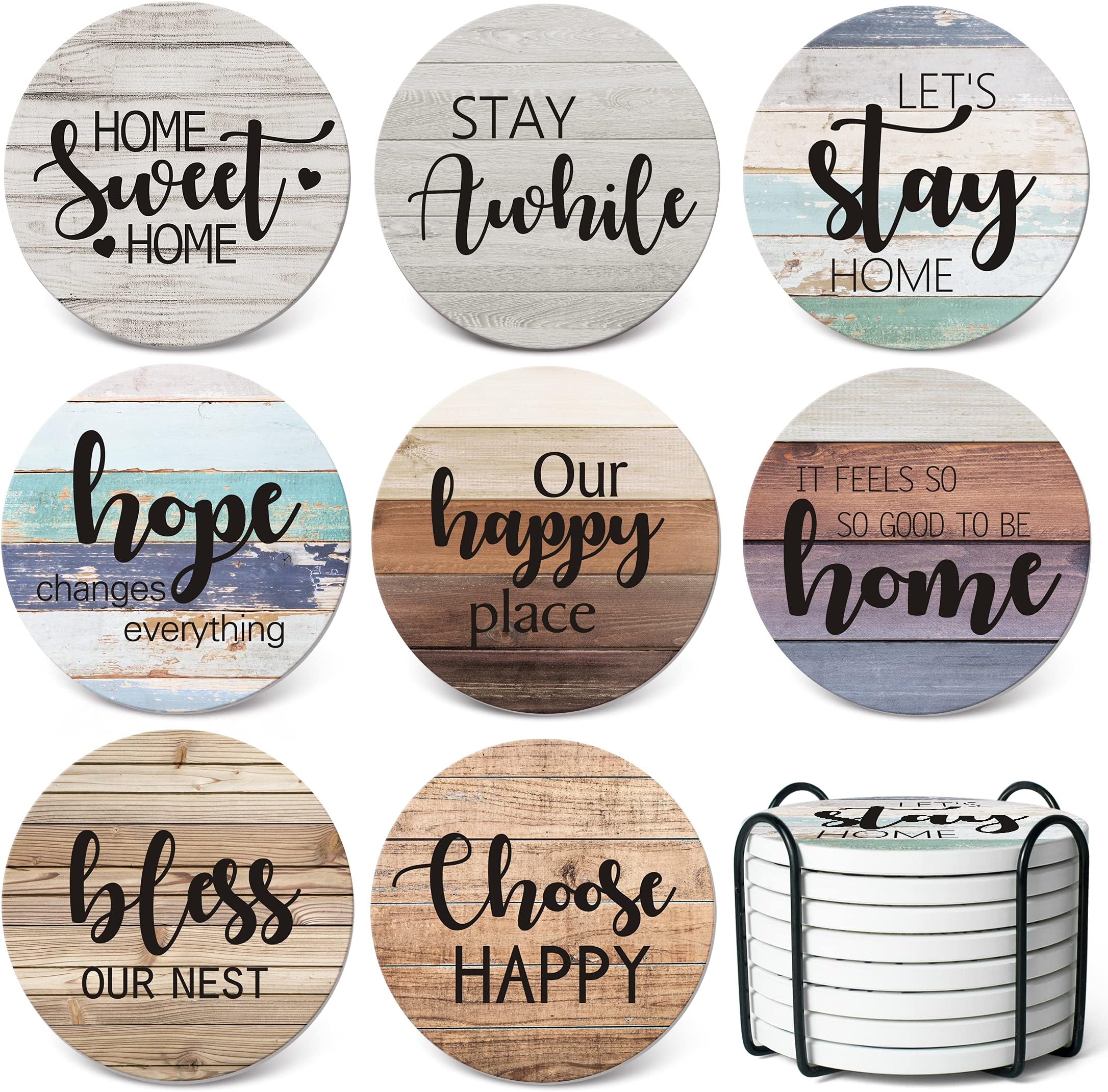 Amazon.com: Billbotk Ceramic Coasters with Bible Verses, Coasters Set ...