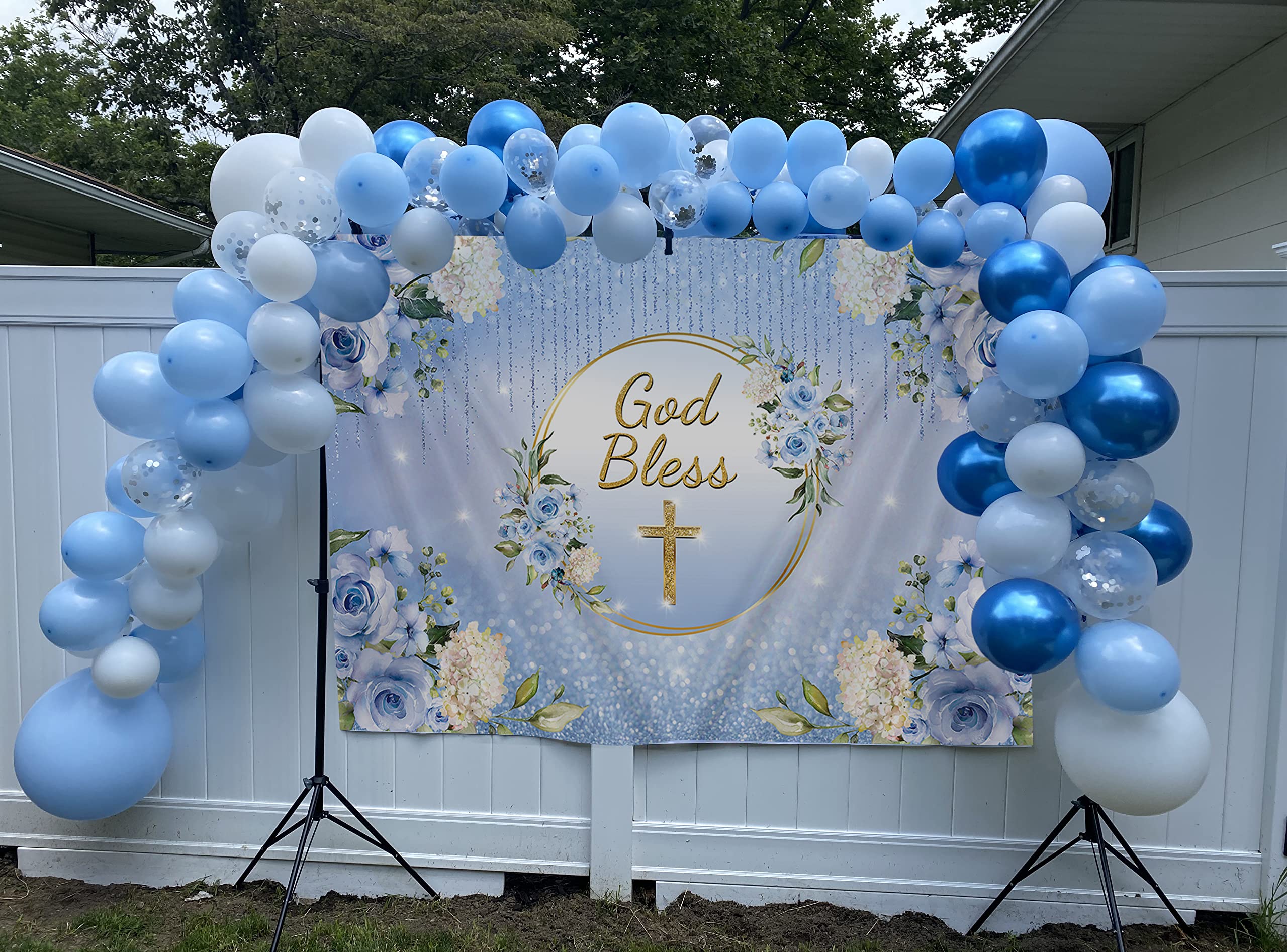 Big Blue Baby Boy Baptism Background A Christening For A Boy