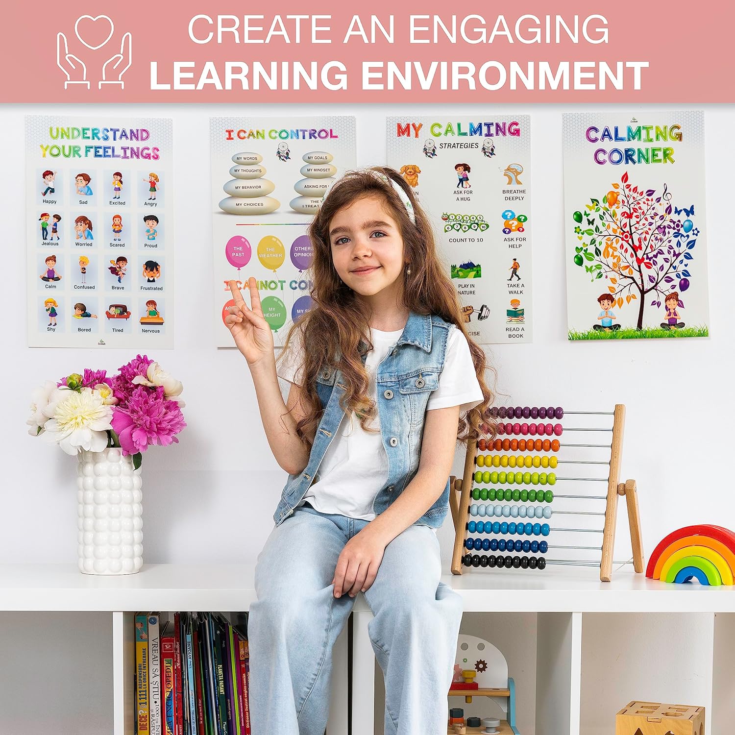 Feelings Chart For Kids Learning Posters For Walls - List Of Feelings ...