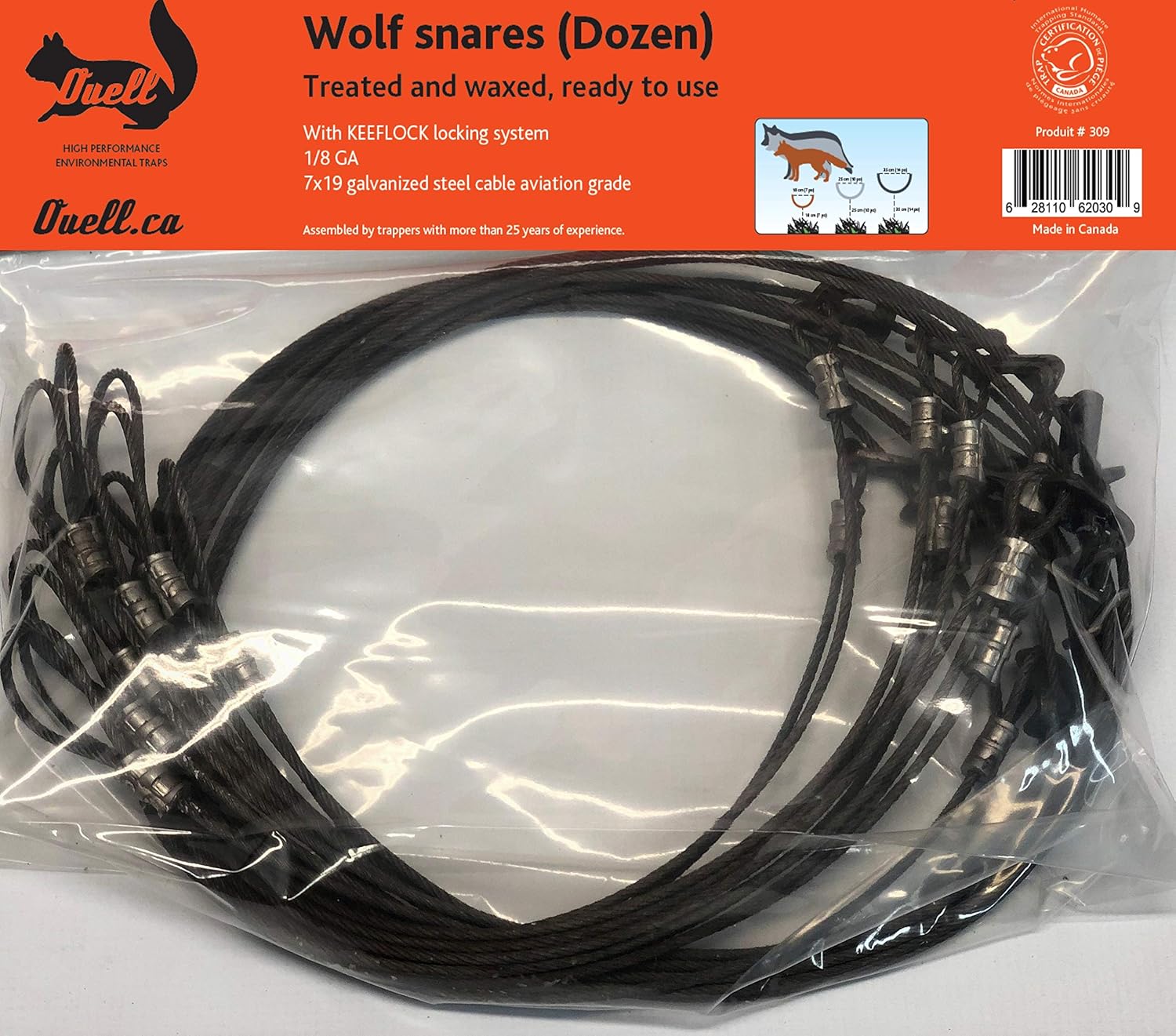 Wolf Snares - 12 Pack - Ready to use, Effectively captures Wolf - Snare ...