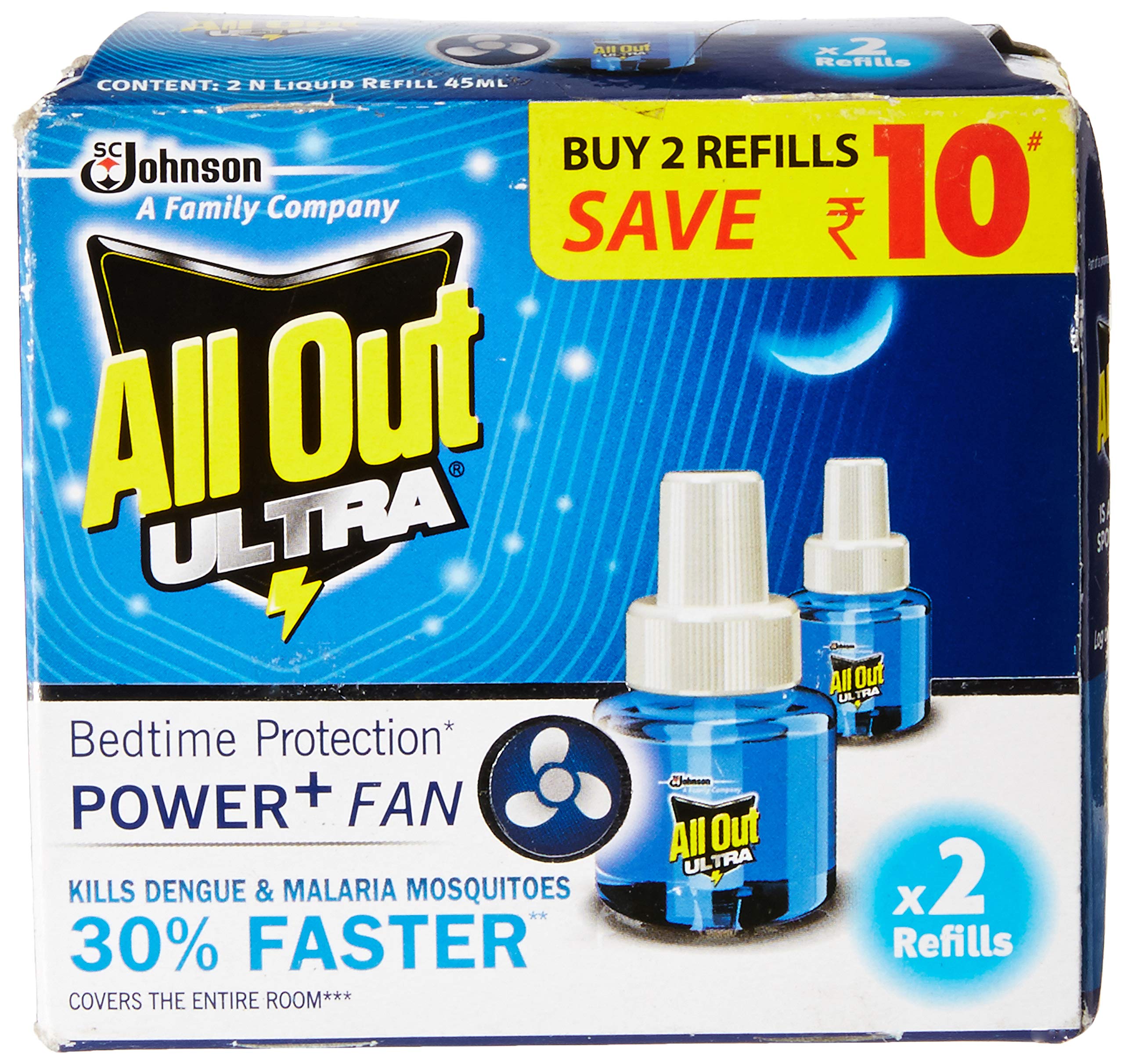 All Out Ultra Power+ Fan (2 Refills Pack)&All Out Ultra Power+ Slider ...