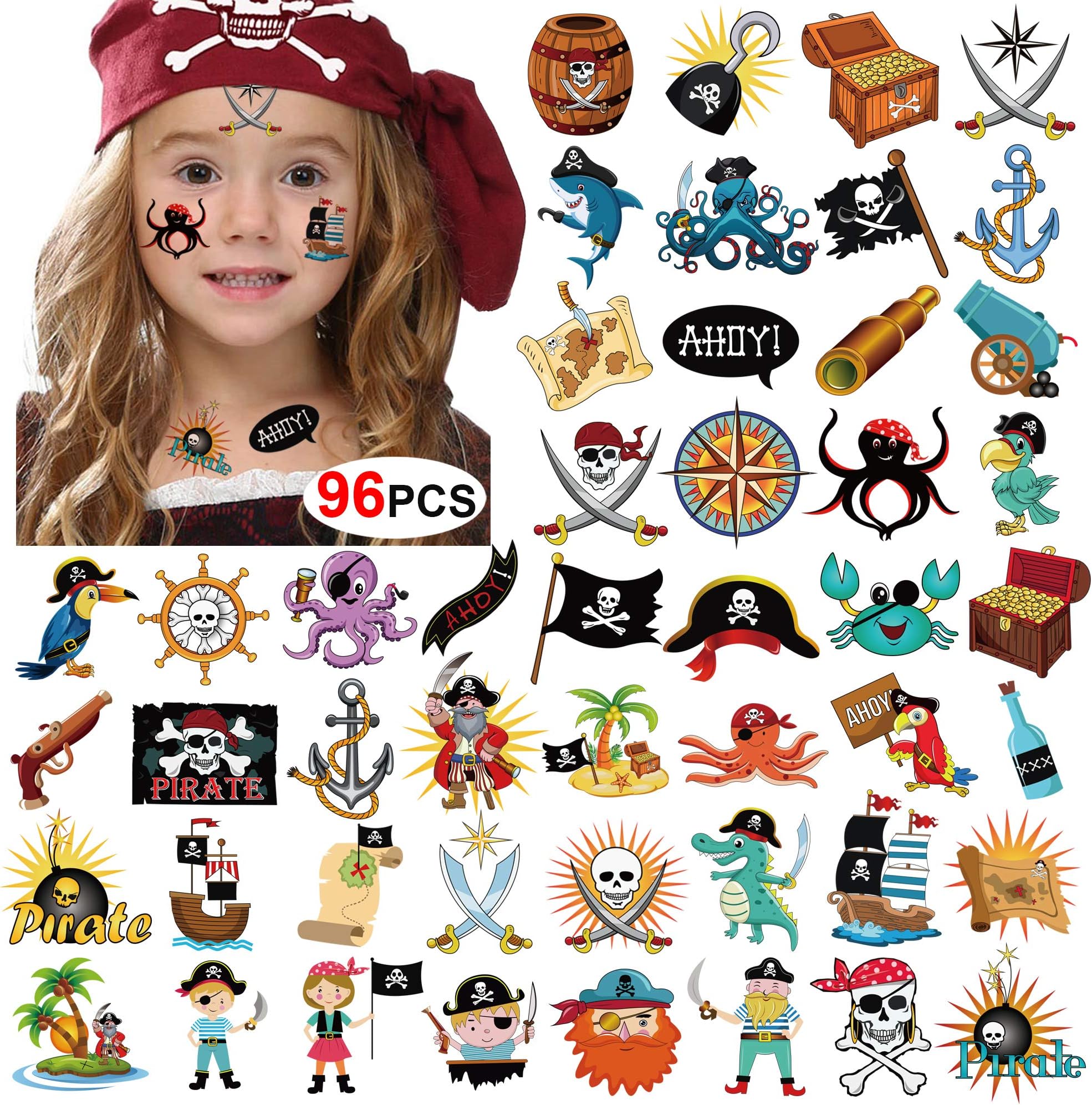 Amazon.com: PARTYWIND 34 Styles Pirate Birthday Party Supplies, Glow ...