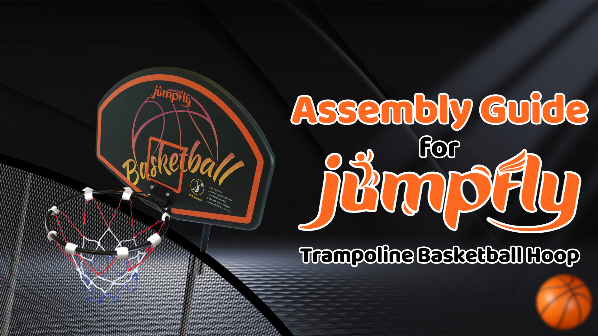 Watch Assembly Guide for Jumpfly Trampoline Basketball Hoop on Amazon Live