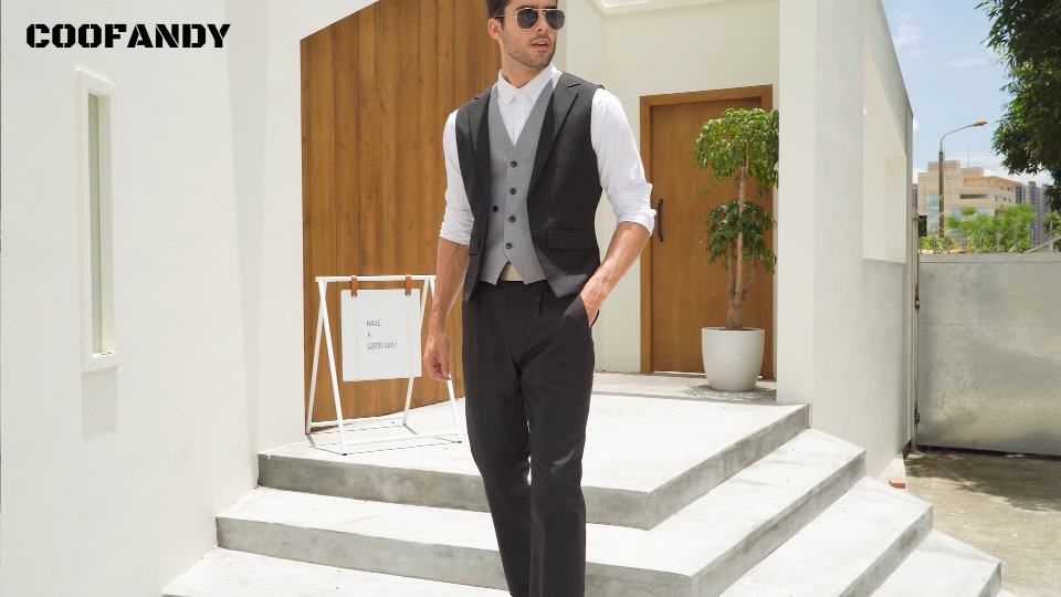 Watch Mens Formal Vest Layered Waistcoat Business Dress Suit Vests on ...