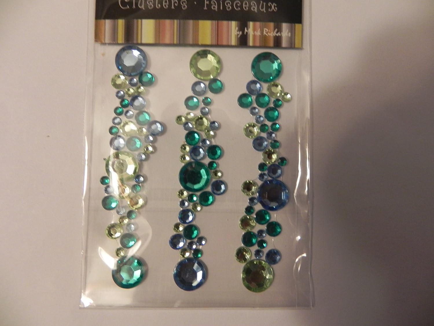 Amazon.com: Crystal Stickers Clusters 3/Pkg-Round - Light Blue, Citron ...