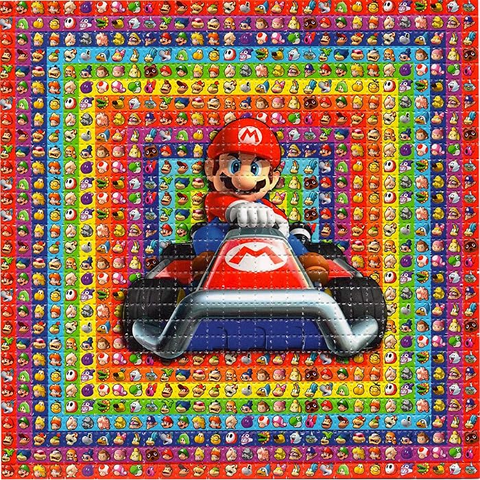 Buy Mario Kart Yoshi Bowser Wario Peach BLOTTER Art Psychedelic Sheet ...