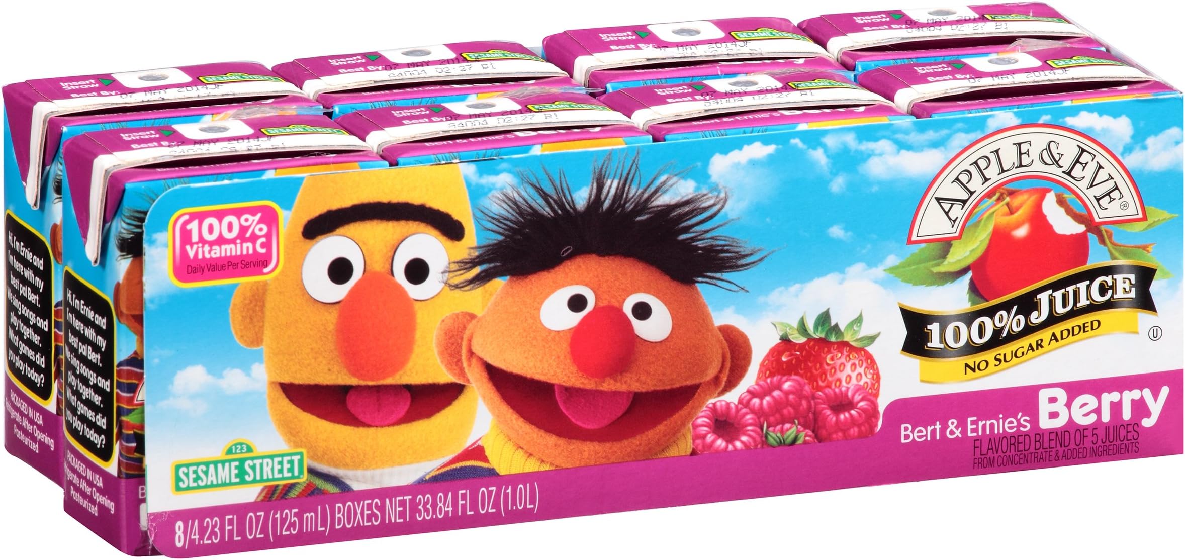 Amazon.com : Apple & Eve Sesame Street Juice, Elmo's Punch, 4.23 Fluid ...