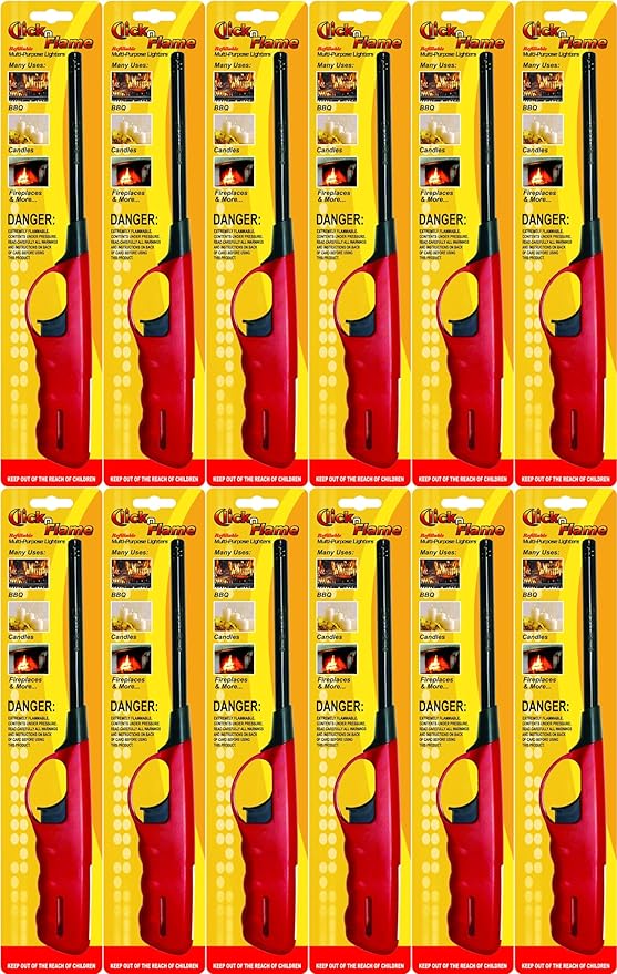 Amazon.com: Click N Flame Lighter, Long Lighter for Candle Grill ...