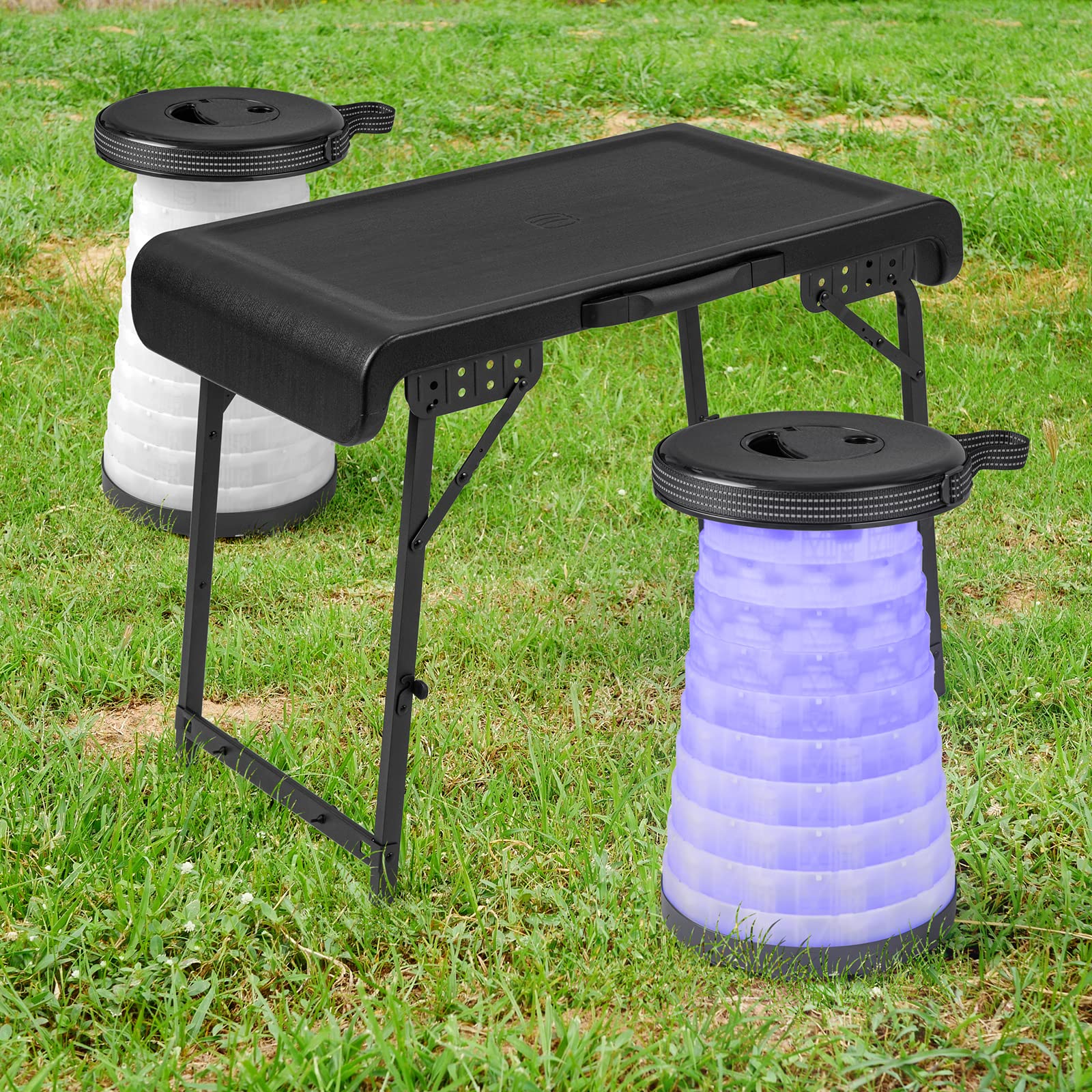 Amazon.com: Tangkula 3 Piece Camping Table Set, Folding Camping Table ...