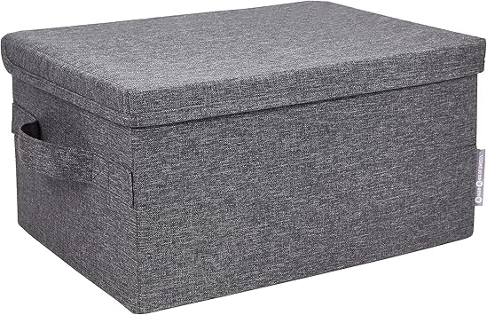 Bigso Box of Sweden Storage Box, Polyester, Grey, 35 x 26 x 19 cm ...