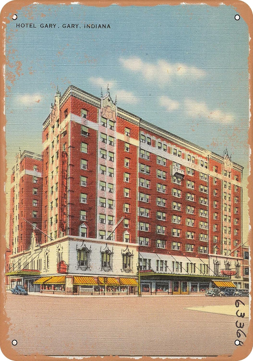 Amazon.com: 7 x 10 METAL SIGN - Indiana Postcard - Hotel Gary, Gary ...
