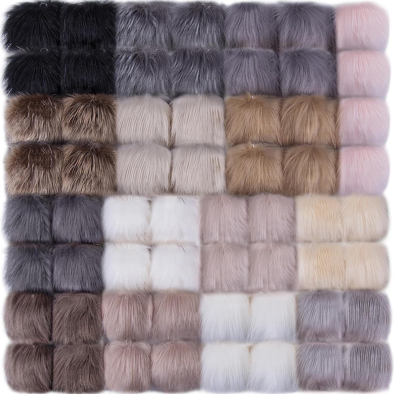 Amazon.com: SIQUK 60 Pieces Fluffy Faux Fur Pom Pom for Hats with ...