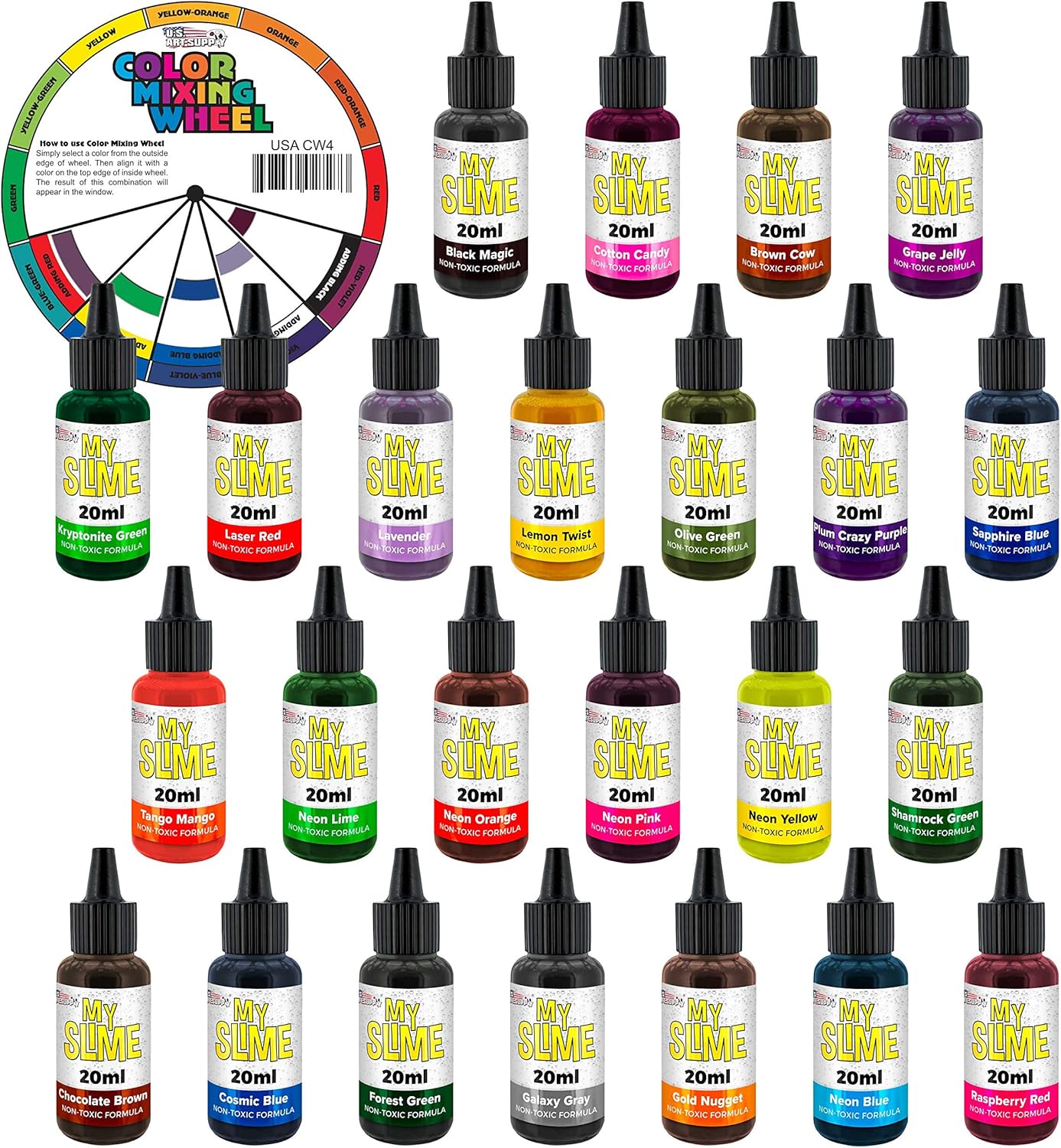 Amazon.com: My Slime 24 Color Premium Slime Coloring Set, Large 20 ml ...