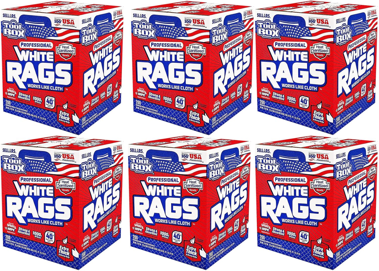 Amazon.com: TOOLBOX Professional White Rags Shop Towels Center Pull Box ...