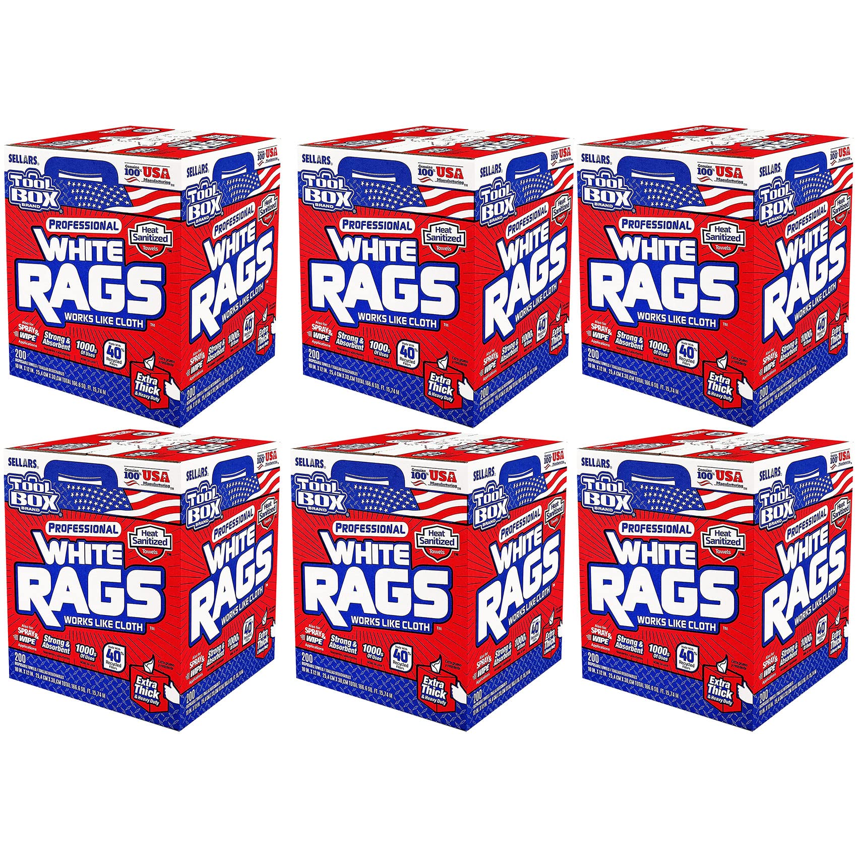 Amazon.com: TOOLBOX Professional White Rags Shop Towels Center Pull Box ...