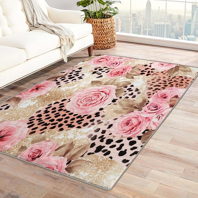 Amazon.com: Leopard Print Rug & Home Decor - 5x7 Rug, Cheetah Print ...