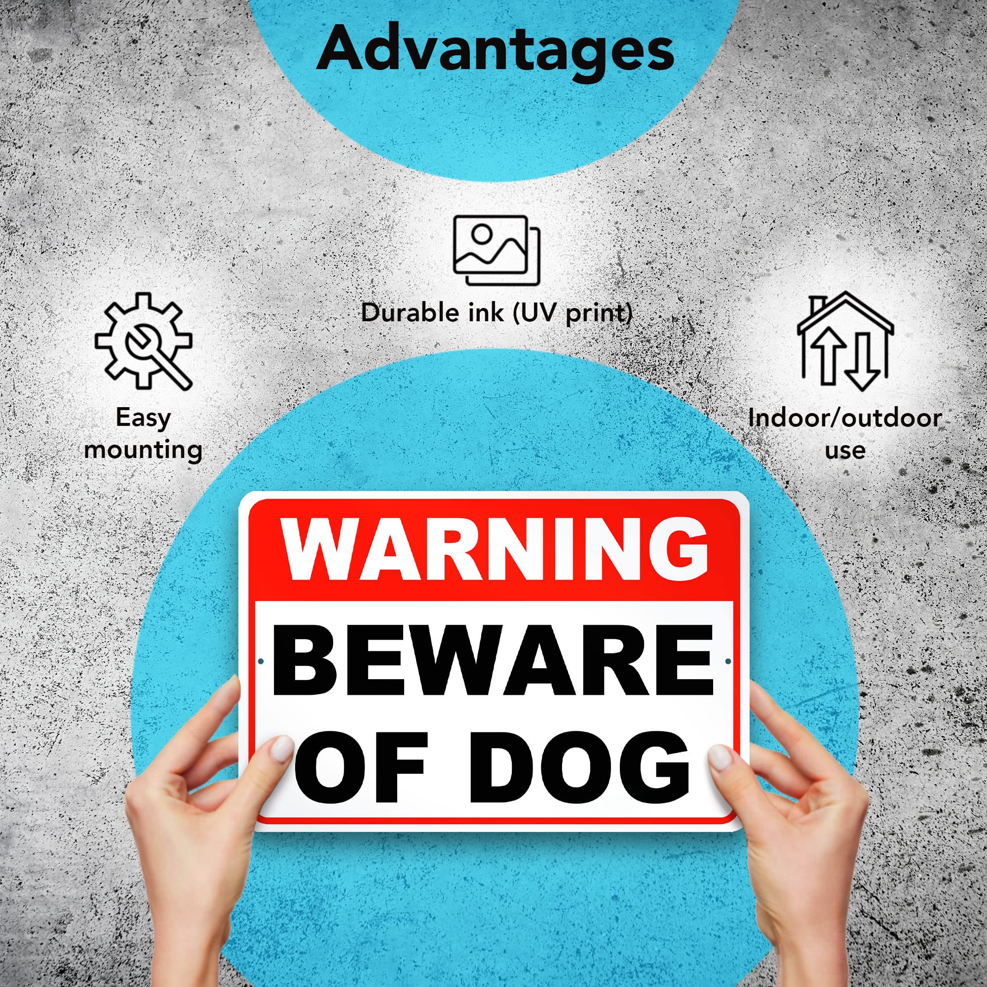 Snapklik.com : Beware Of Dog Sign - 8x12 Aluminum Dog On Premises Sign ...