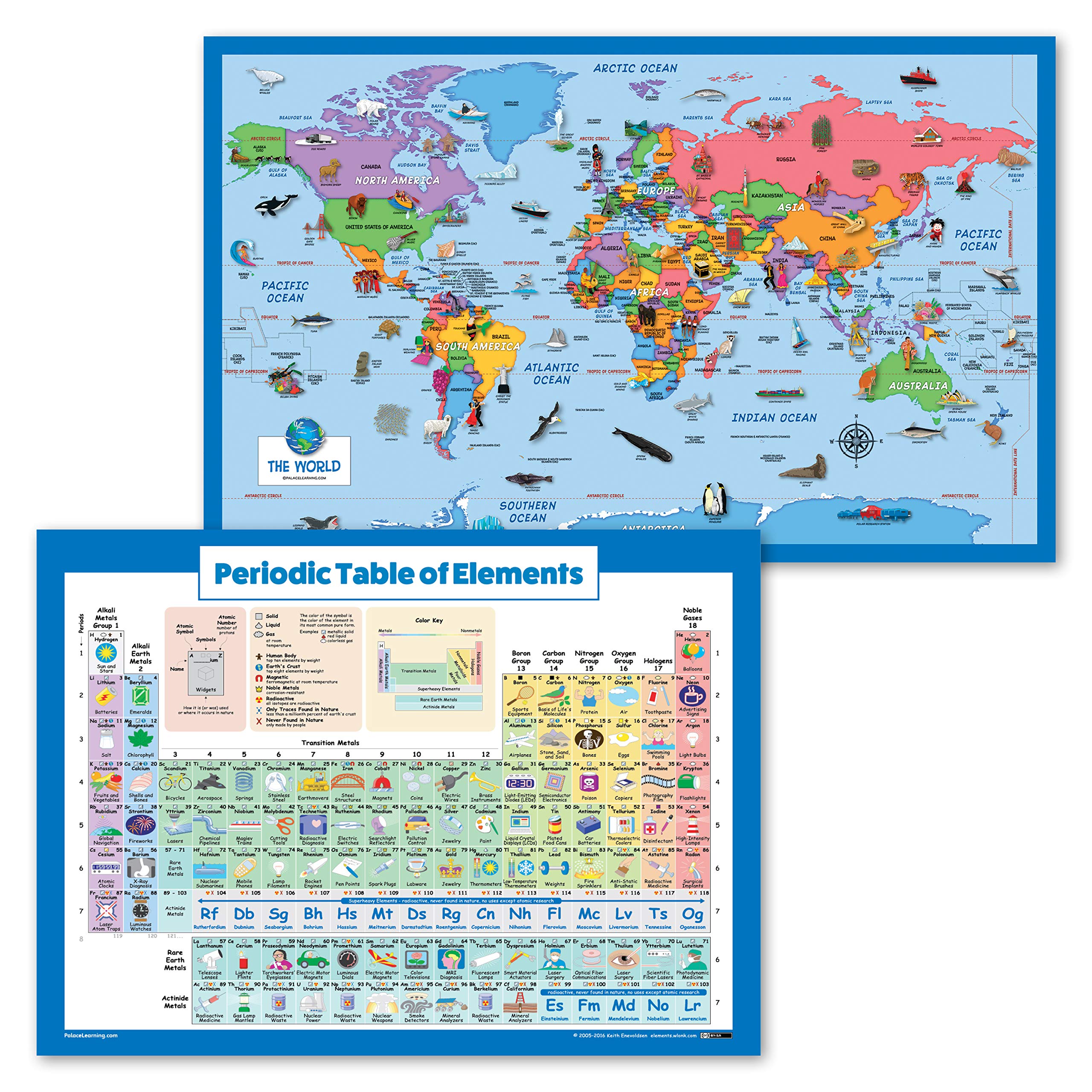 Buy 2 Pack - World for Kids [Illustrated] + Periodic Table of The ...