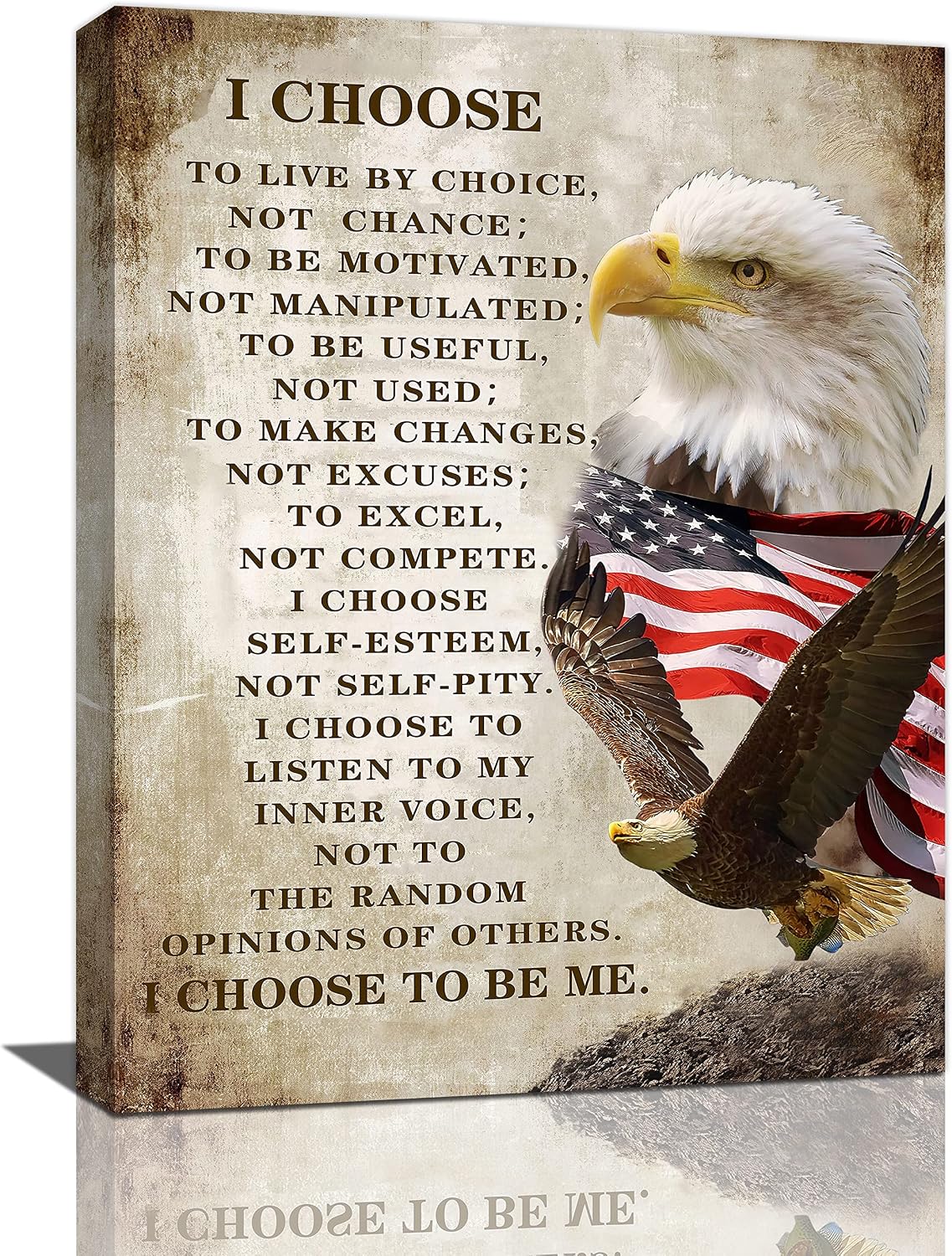 Amazon.com: Eagle Motivational Wall Art Flying Bald Eagle Inspirational ...