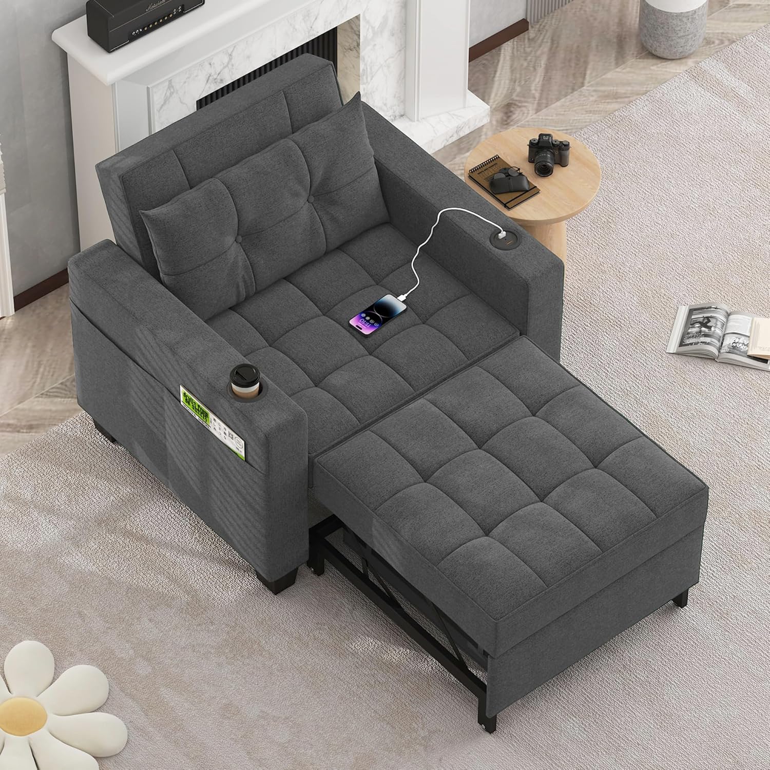 Amazon.com: DURASPACE Pull Out Sofa Bed 3 in 1 Convertible Sleeper ...