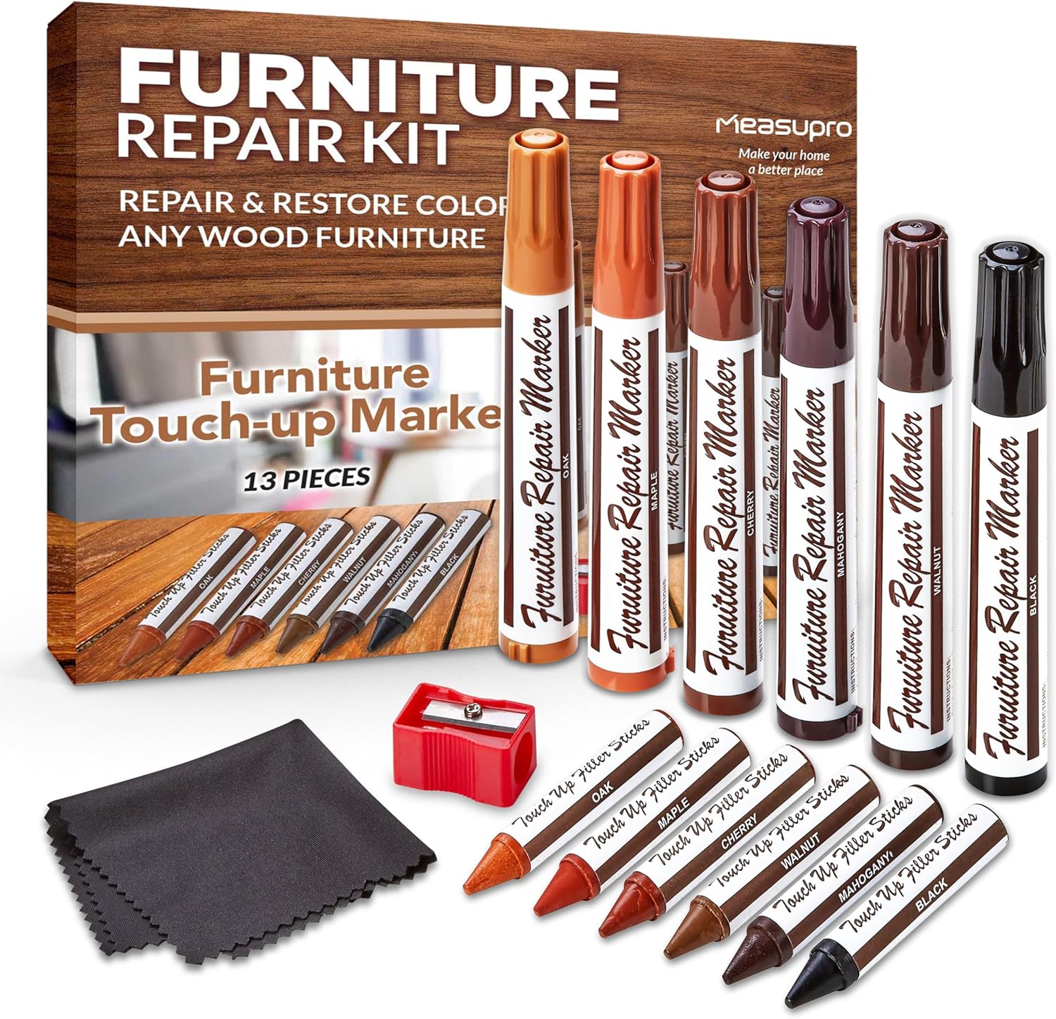 Amazon.com: Wood Scratch Repair Kit Markers - Set of 13 - Scratch ...