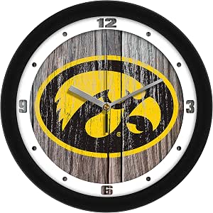 Amazon.com: SunTime Iowa Hawkeyes - Weathered Wood Wall Clock : Sports ...