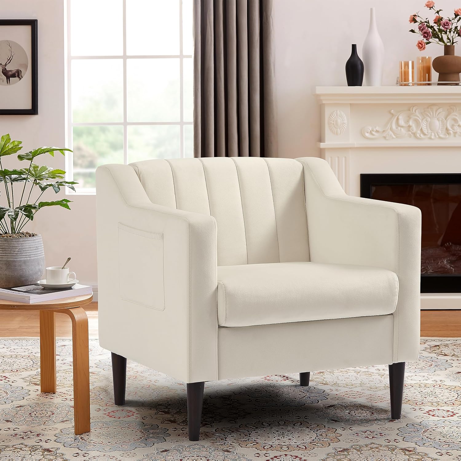 Amazon.com: Asucoora Velvet Sofa Chair Sofa, Mid Century Modern Accent ...