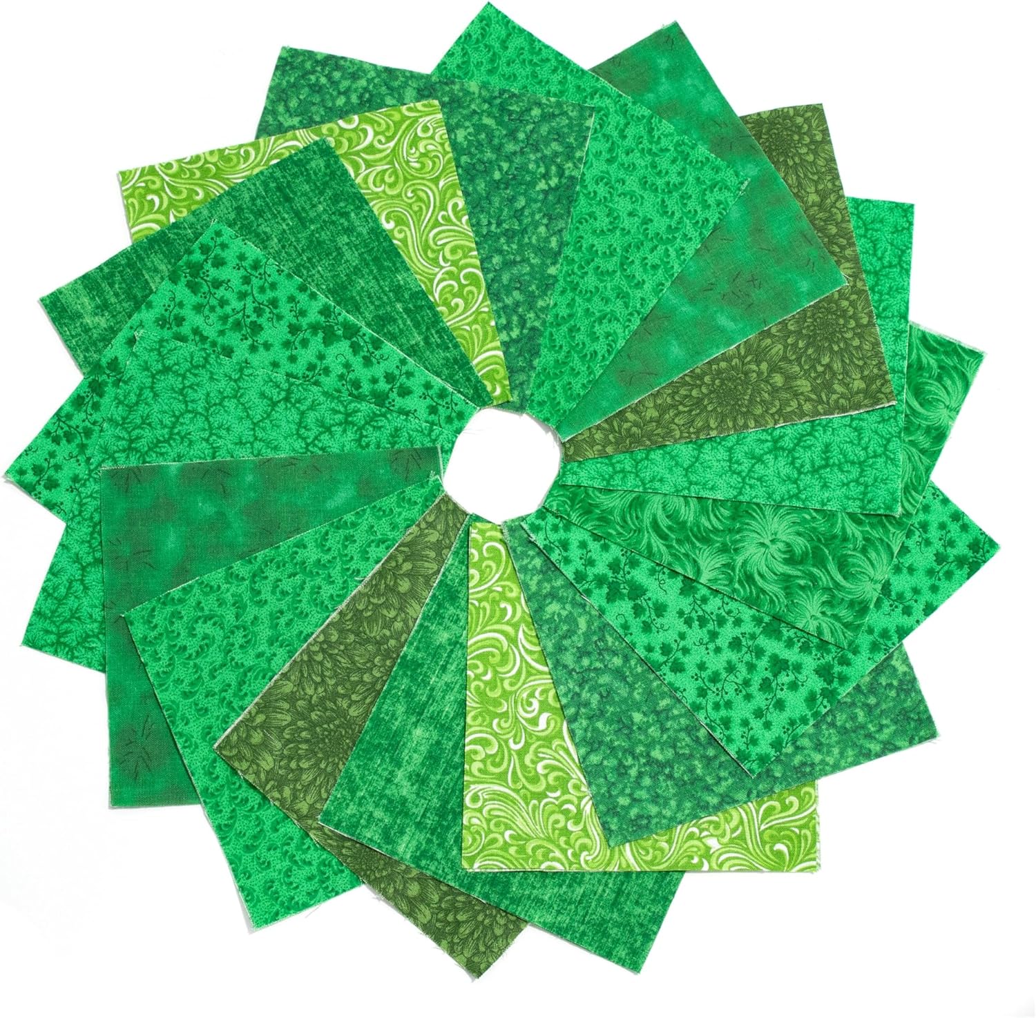 Amazon.com: 90-Piece Green Charm Pack – 5 Inch Precut Cotton Fabric ...