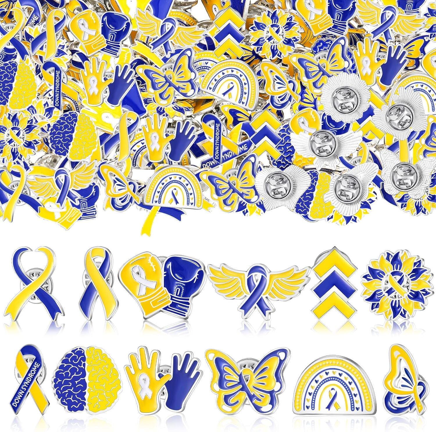 Amazon.com: Landical 60 Pcs Down Syndrome Awareness Pins Bulk Blue and ...