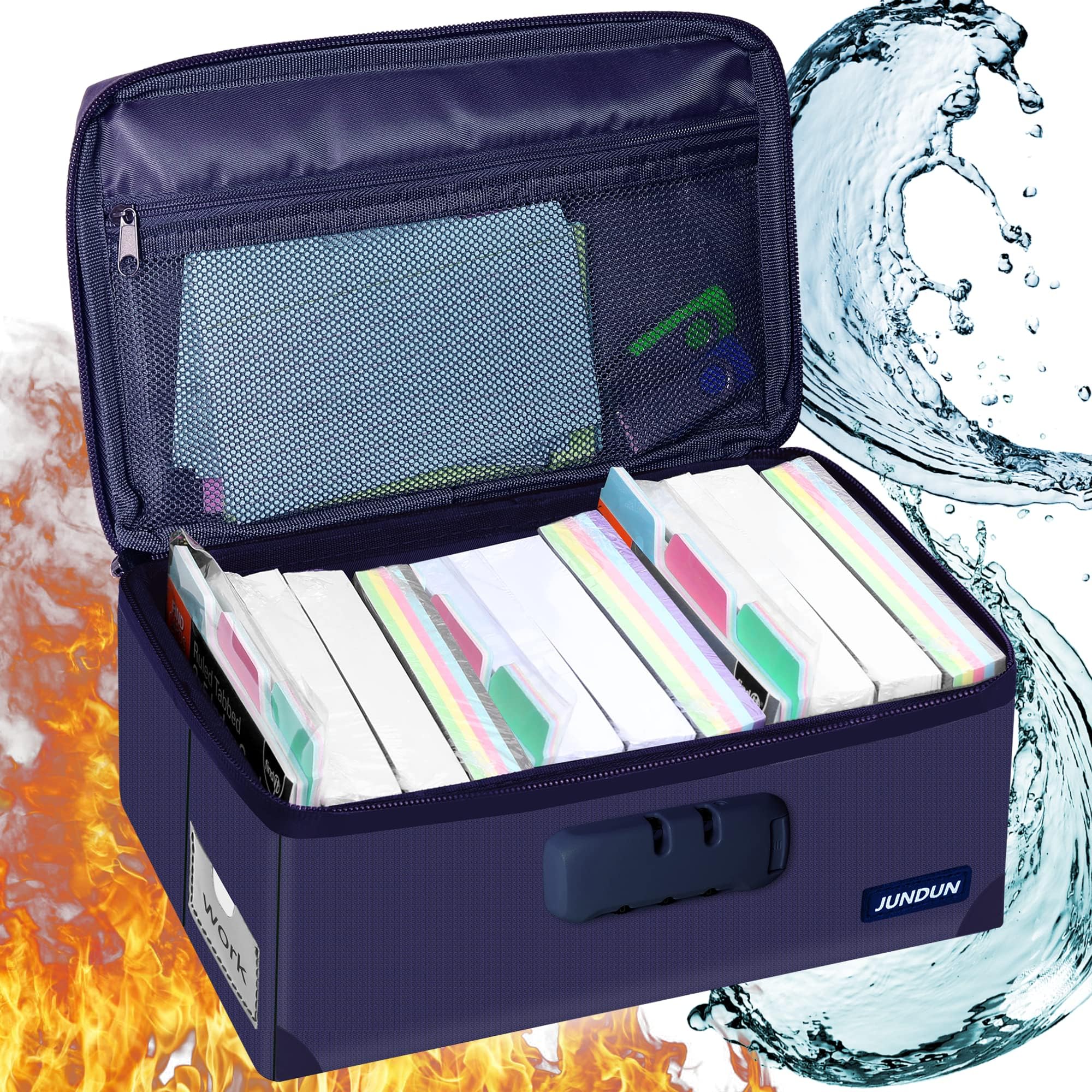 Amazon.com: JUNDUN Index Card Holder with Lock,Collapsible Fireproof ...