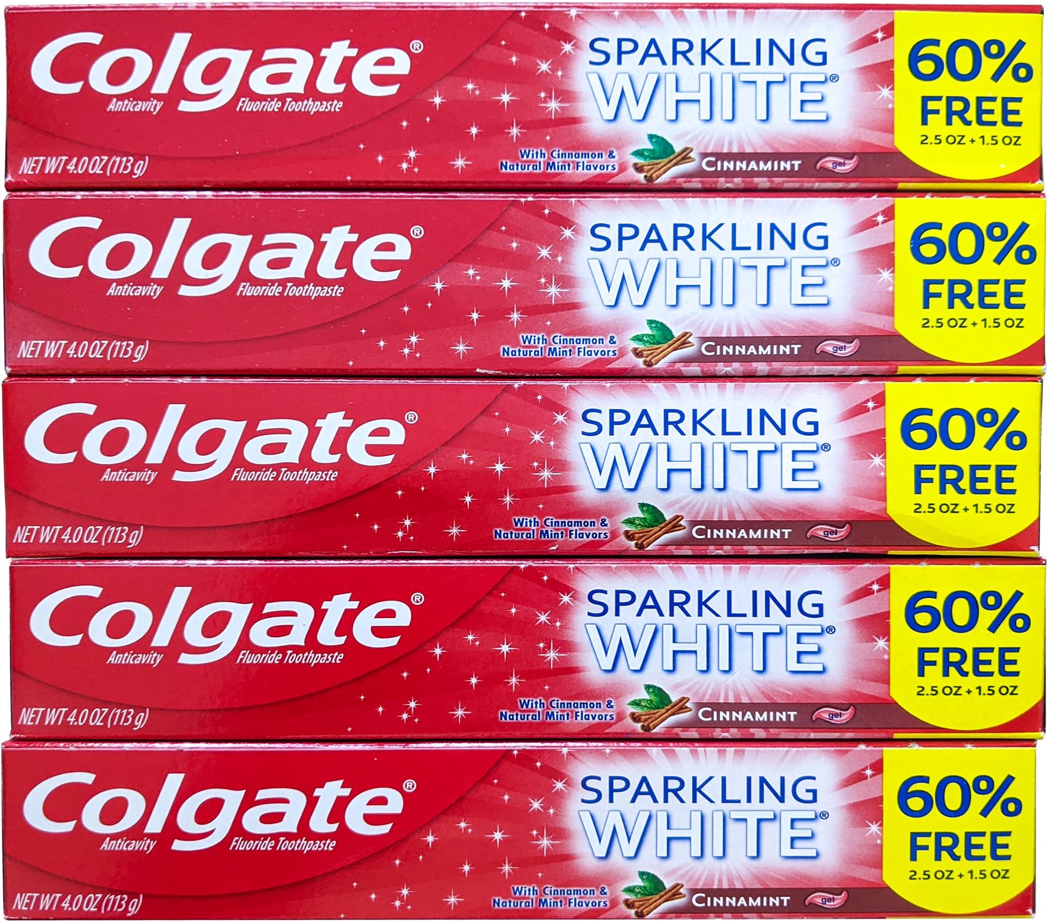 Amazon.com : Colgate Anticavity Fluoride Toothpaste Sparkling White ...
