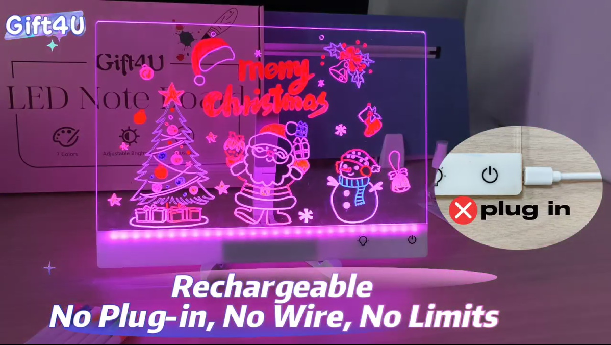 Led Drawing Board For Kids LED Note Board With Colors, Magnetic Drawing ...