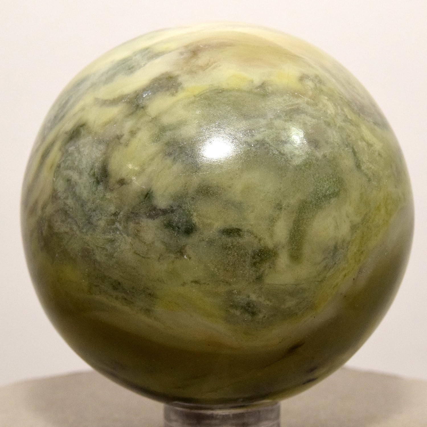 Amazon.com: HQRP 53mm Serpentine Sphere Natural Green Yellow Crystal ...