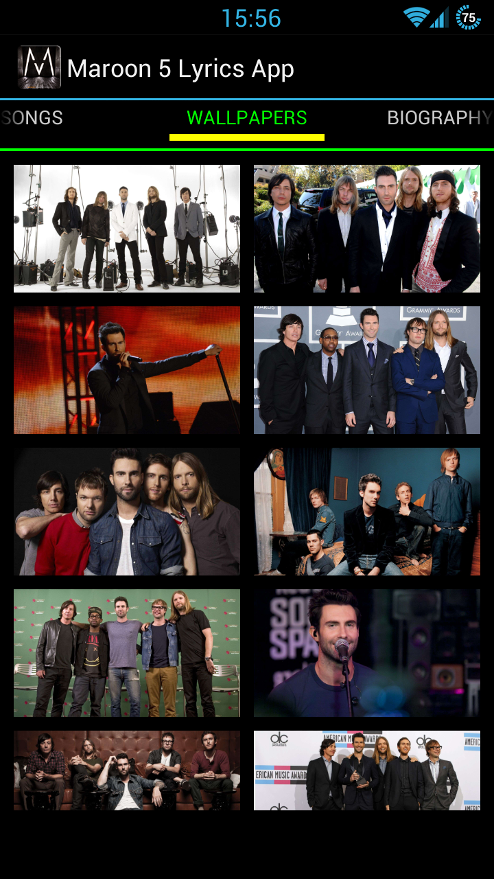 Maroon 5 Lyrics App - App on Amazon Appstore