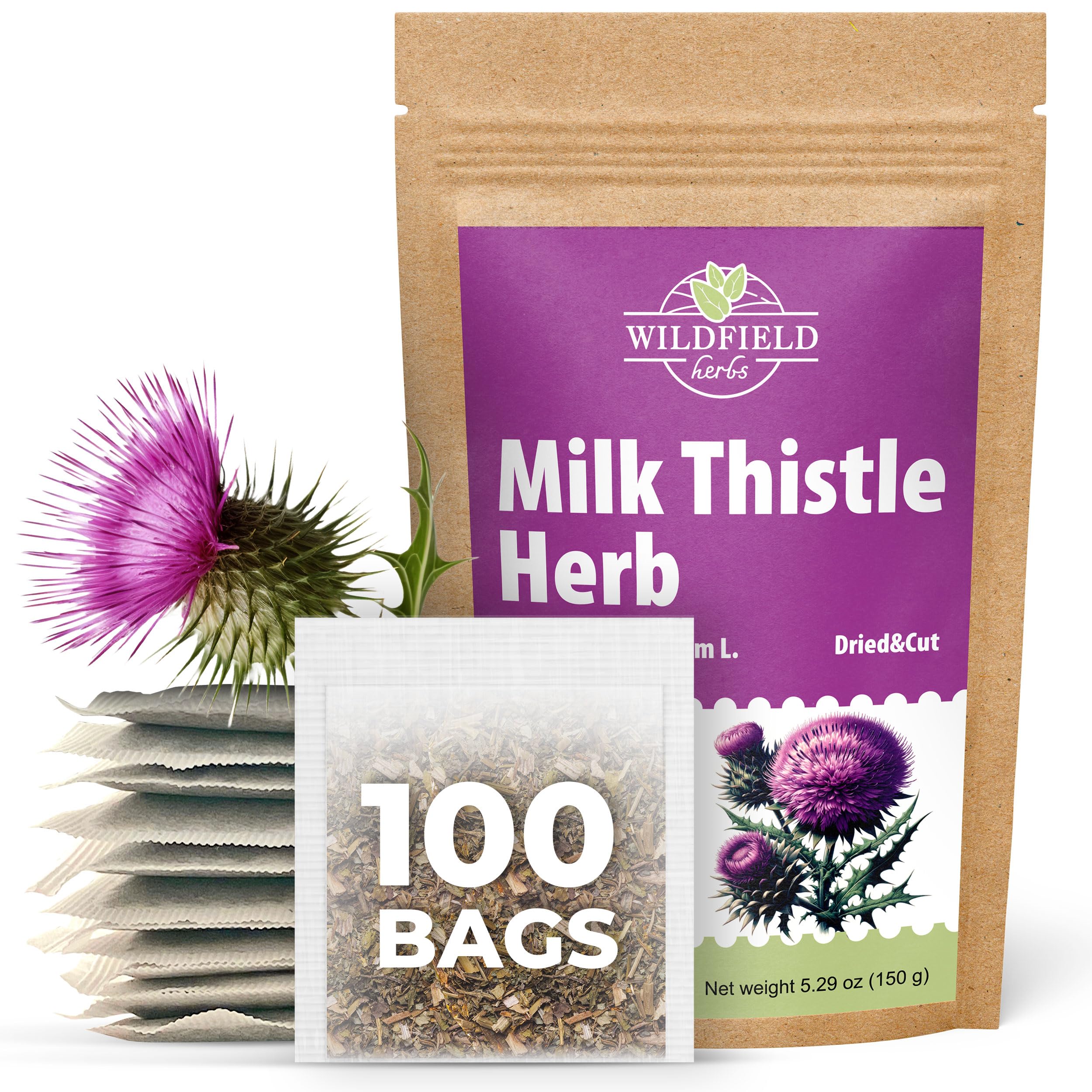 Amazon.com : 100 Bags Milk Thistle Herb Dried Milk Thistle Herbal Tea ...