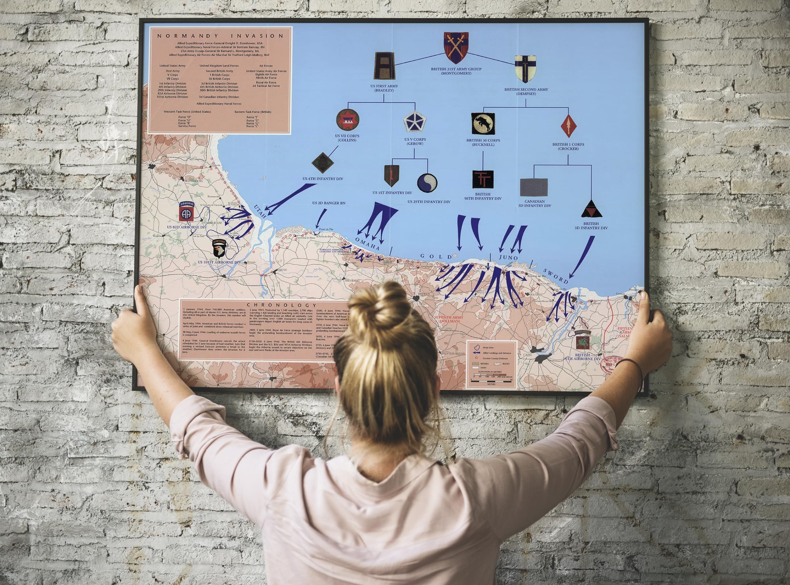 Snapklik.com : 1944 World War 2 Map D-Day June 6th Normandy Military ...