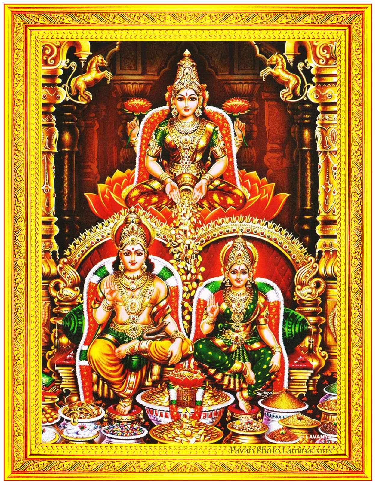 Buy Pavan Photo Laminations, Goddess Lakshmi Kubera Laxmi Kuber ...
