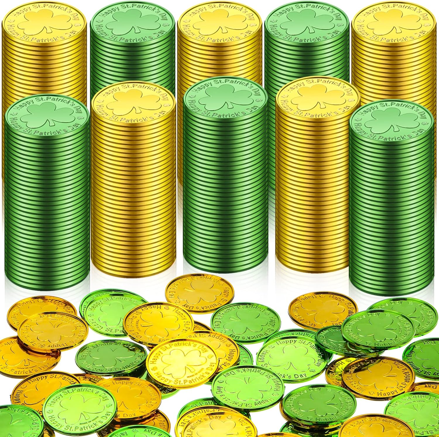 Amazon.com: Leitee 800 Pieces St. Patrick's Day Coins Bulk Plastic ...