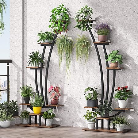 Amazon.com: BACEKOLL Plant Stand Indoor with Grow Lights, 9 Tiered ...