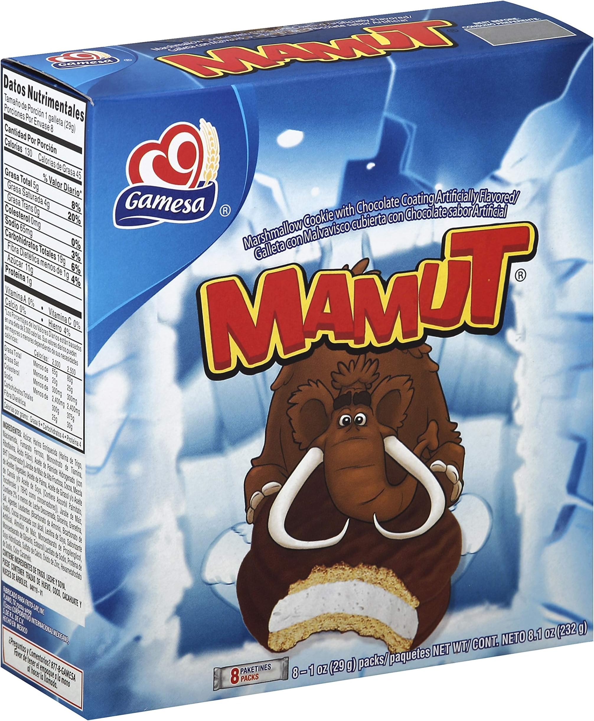 Amazon.com: Mamut Marshmallow Cookie With Chocolate Coating, 8 Count ...