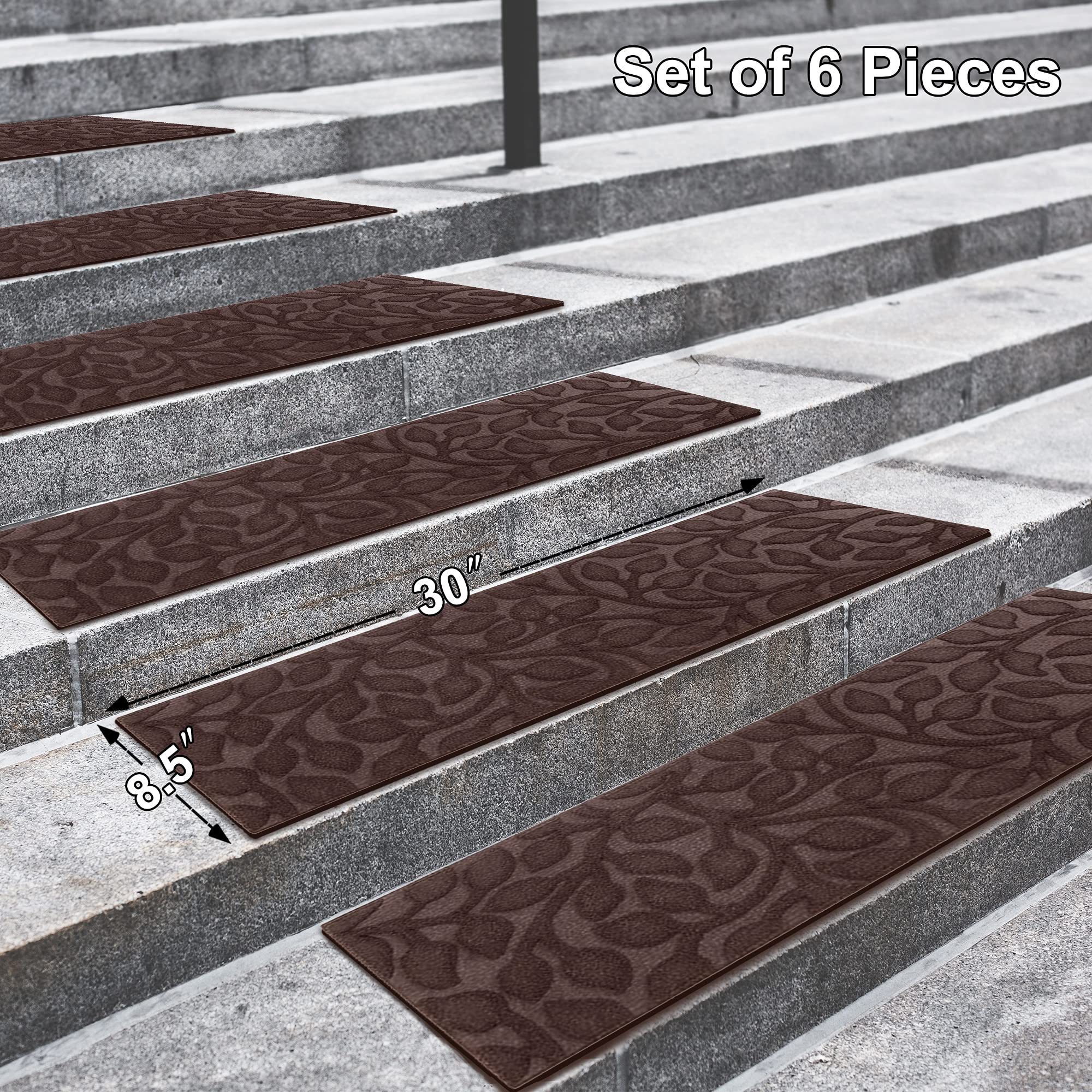 Aucuda Stair Treads, 6 Stair Treads for Wooden Steps, Stair Treads ...