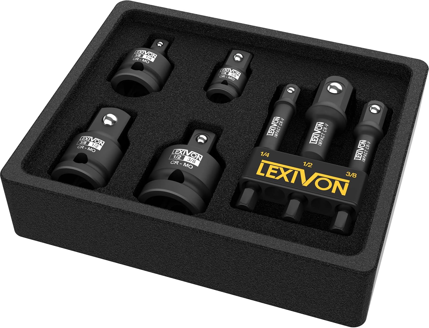 Buy LEXIVON Impact Socket Adapter Combo Kit, 7-piece Increaser, Reducer ...