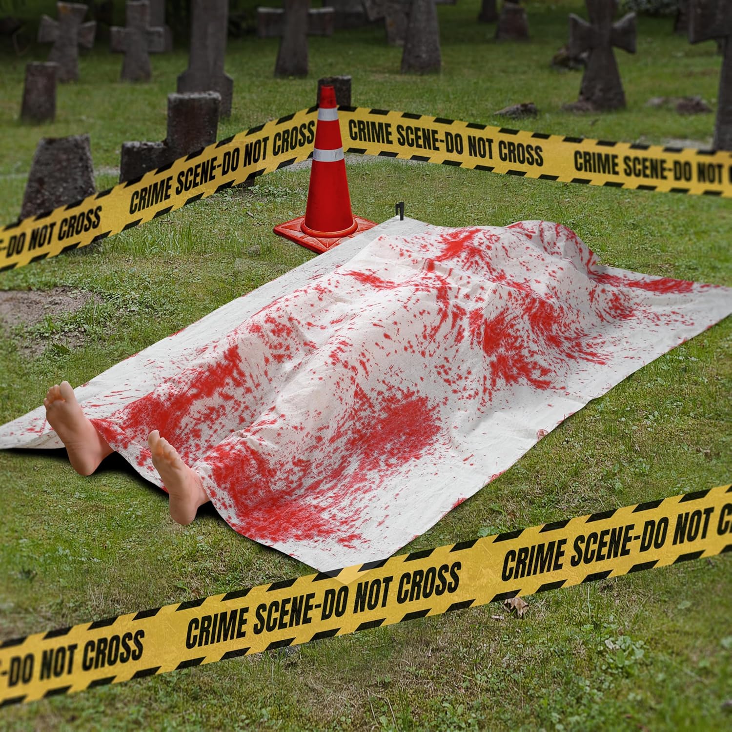 Amazon.com: 5 Ft Corpse Dead Victim Props Halloween Decorations Set ...