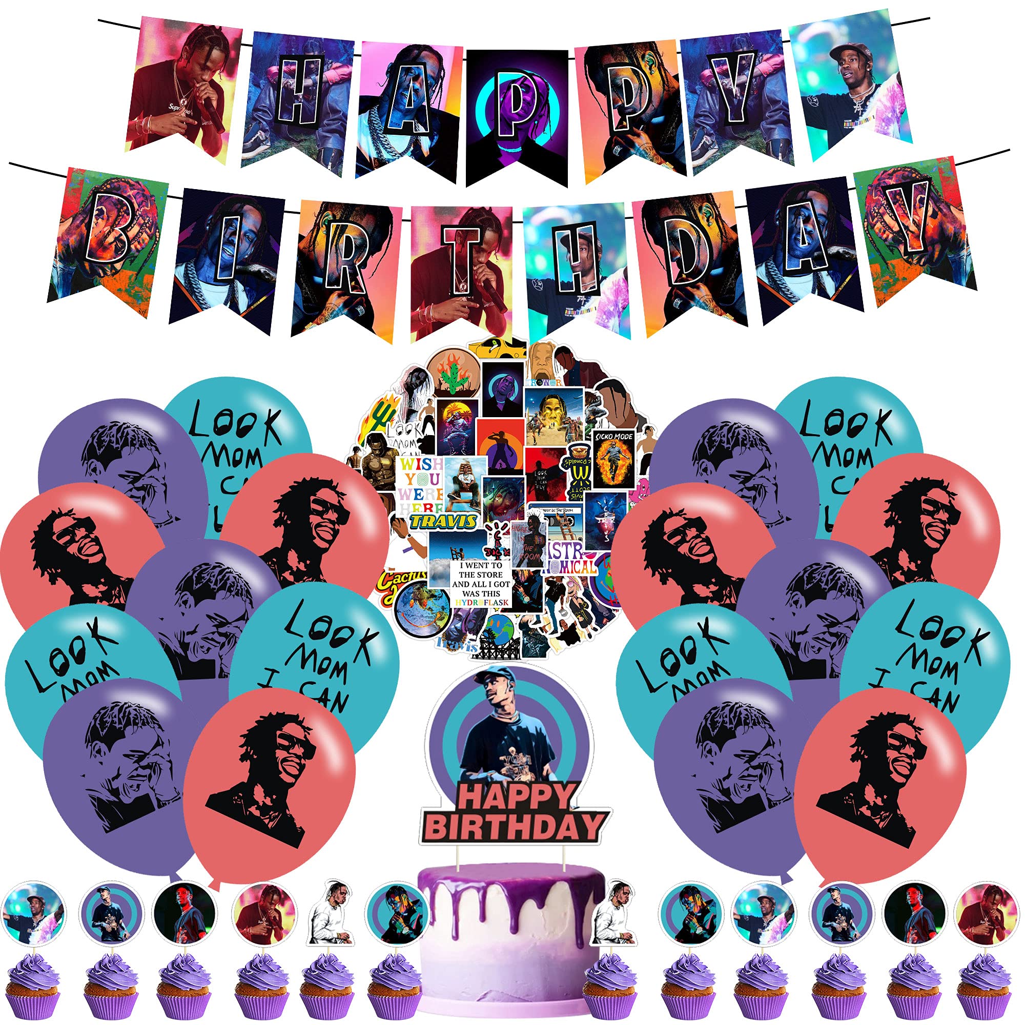 Travis Scott Styles Birthday Party Decorations Rapper Themed Party ...