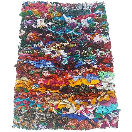 Amazon.com : HF by LT Colorful Cotton Fiesta Shag Rug, 24 x 36 inches ...