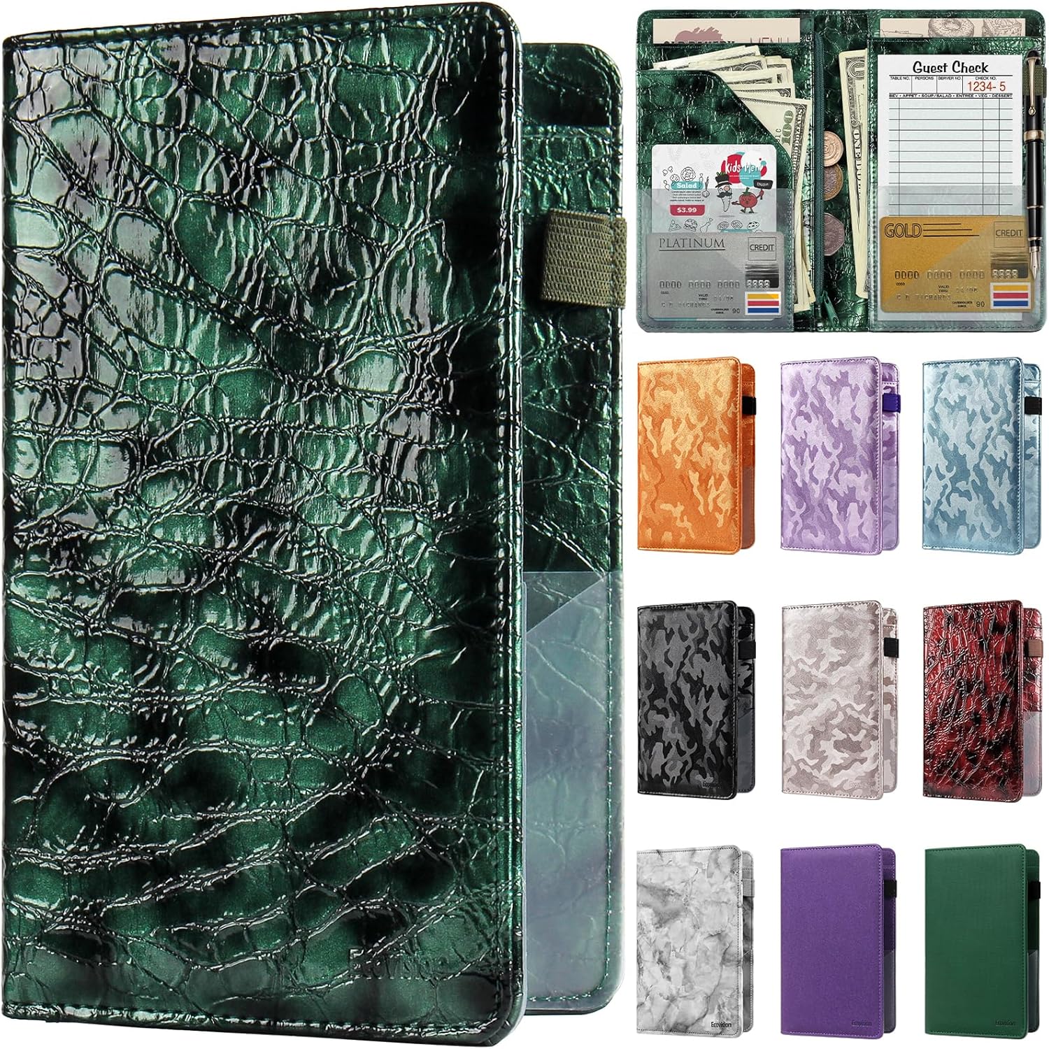 EcoVision Server Books for Waitress,Leather Waiter Book with Zipper ...