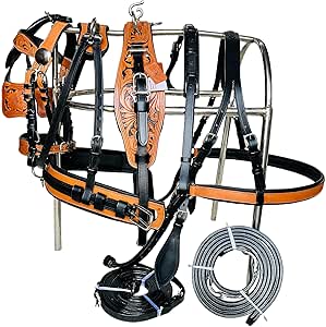 Amazon.com : Single Horse Cart Driving Harness in Leather with Dual ...