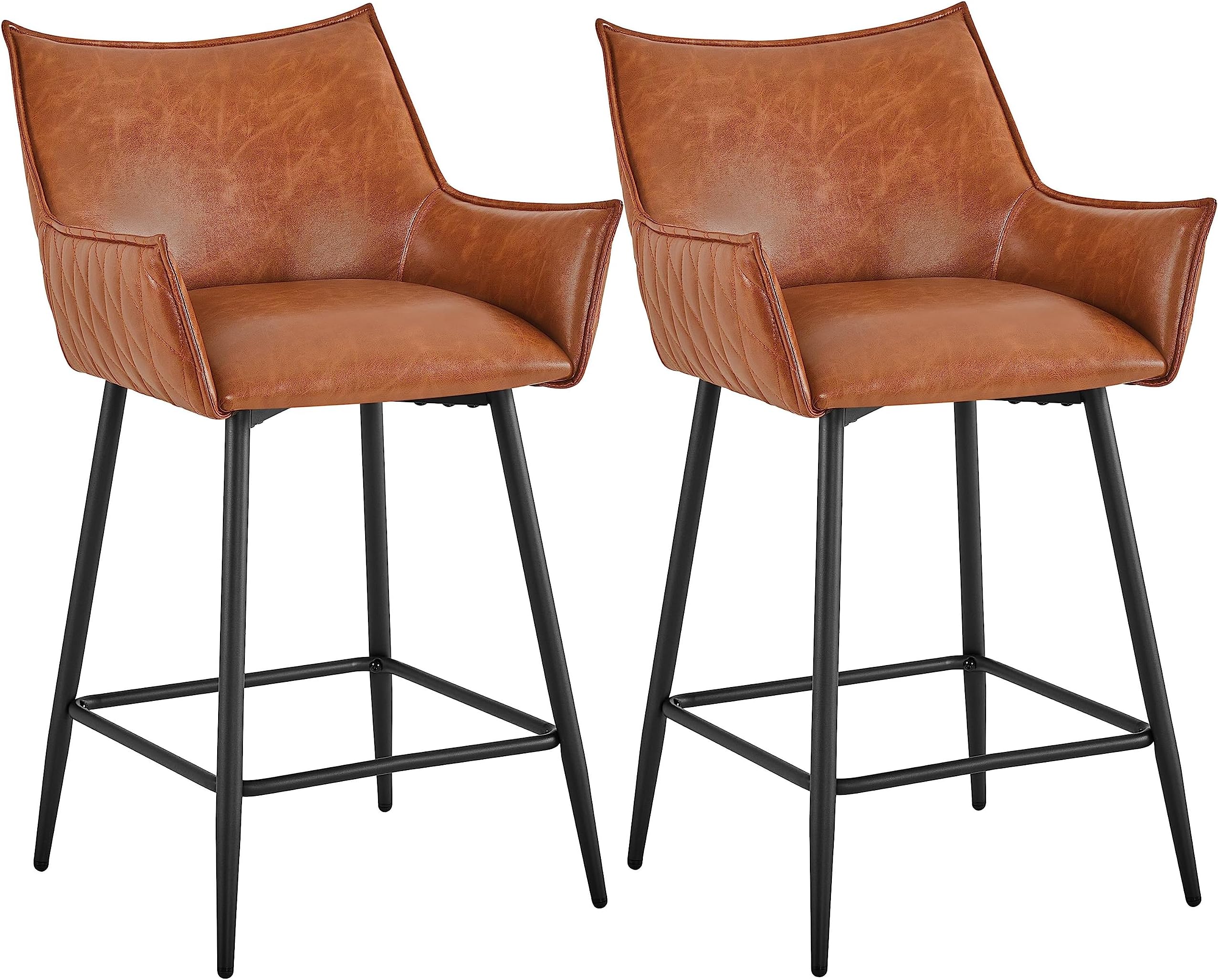 Amazon.com: Yaheetech Bar Stools Set of 2 Modern Counter Height ...