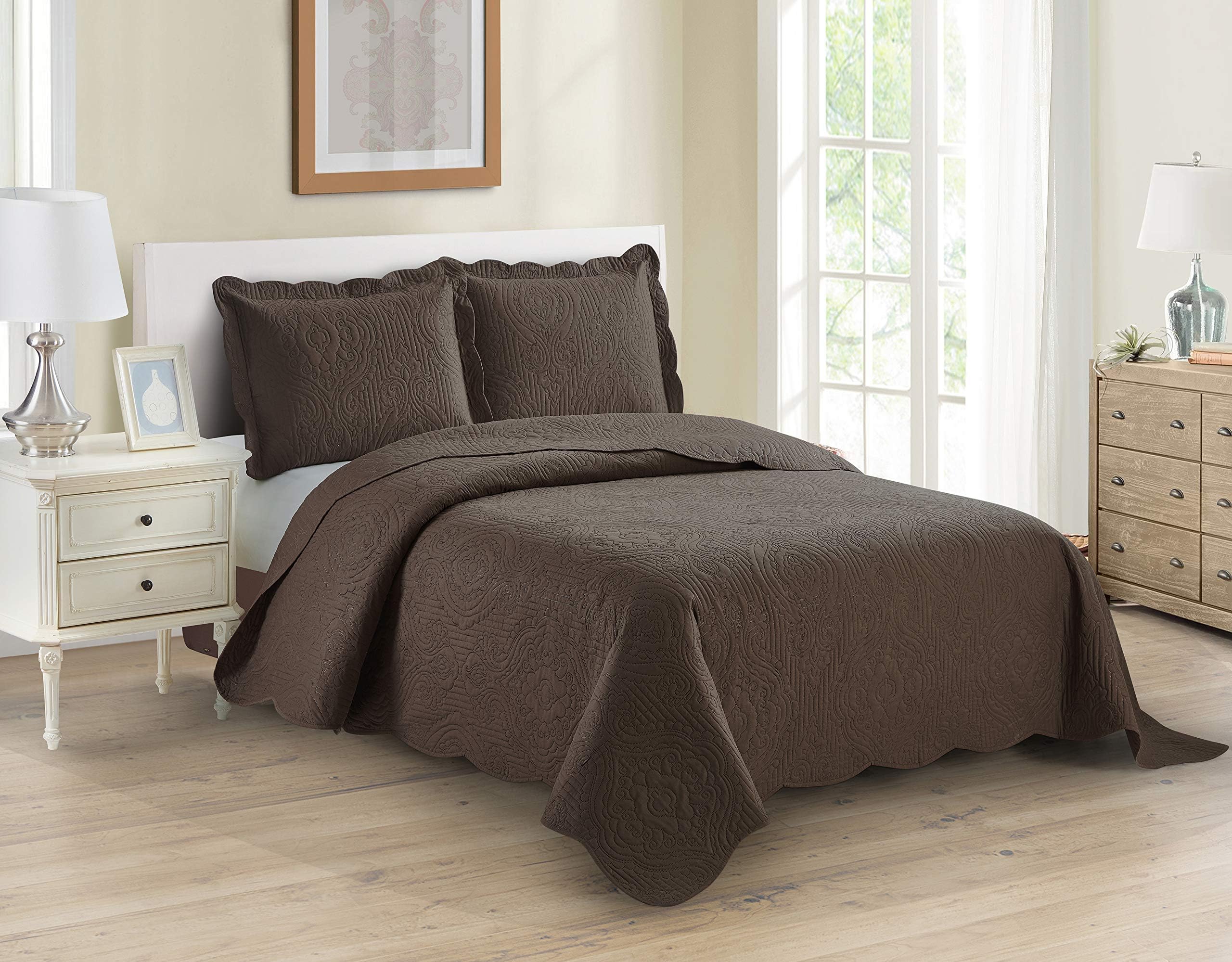 Amazon.com: Home Collection 3pc King/Cal King Over Size Luxury Embossed ...